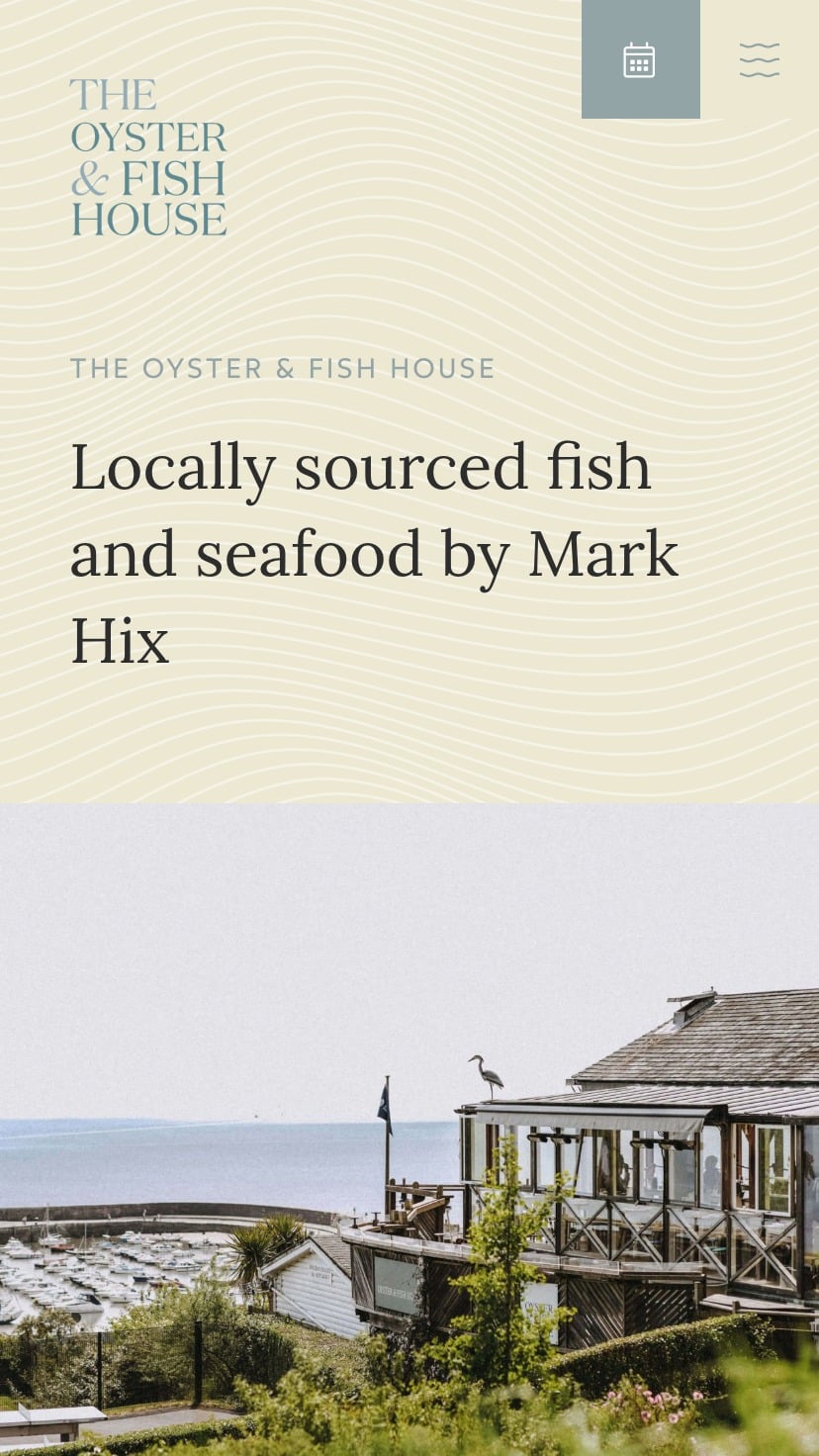 The Oyster & Fish House | Mark Hix | デザインのこと - Web design gallery